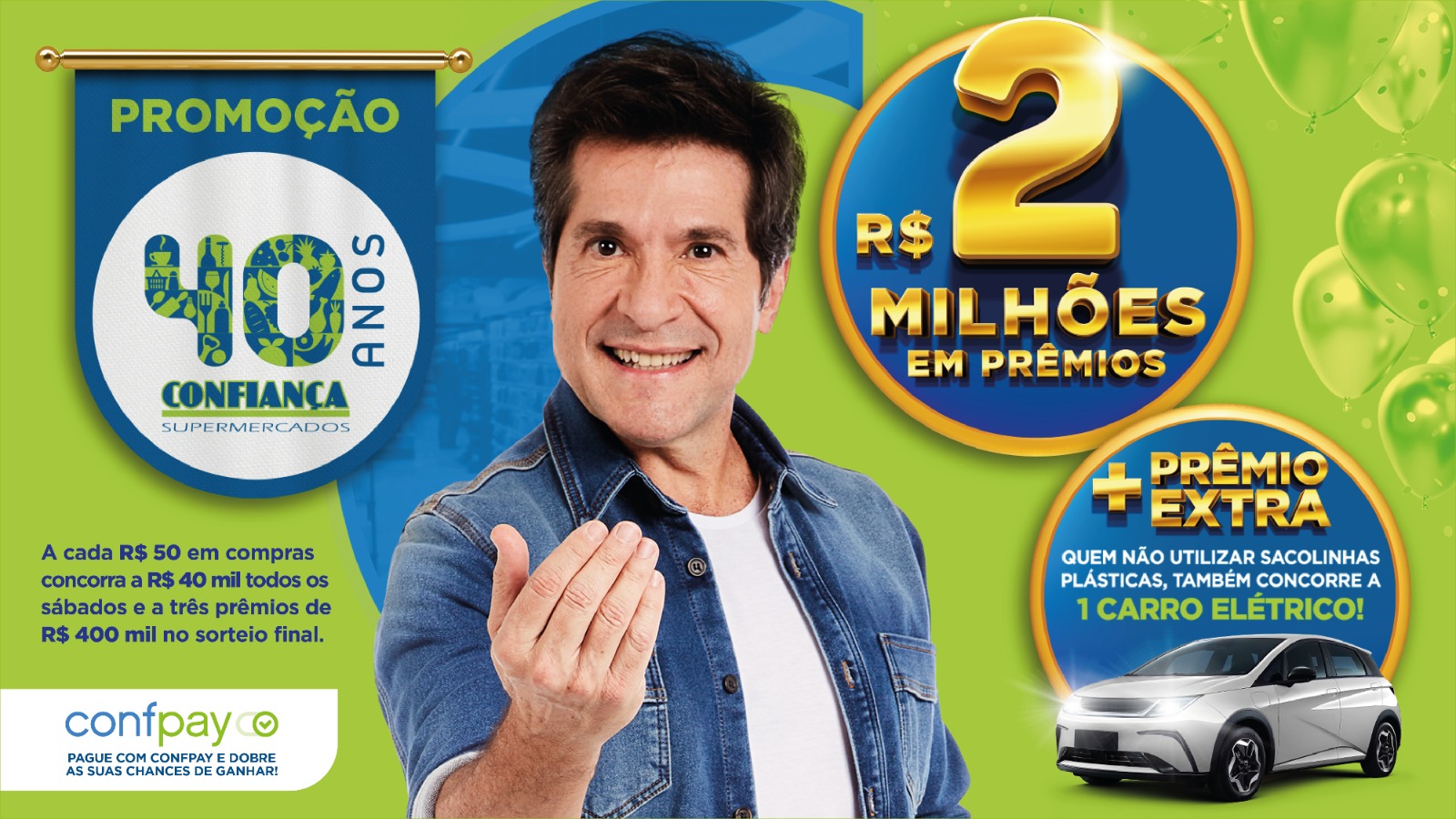 Confiança Supermercados 40 anos: sorteio de 2 milhões de reais e prêmio ...